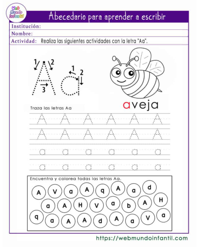 Fichas para aprender a escribir el abecedario – Voca Editorial